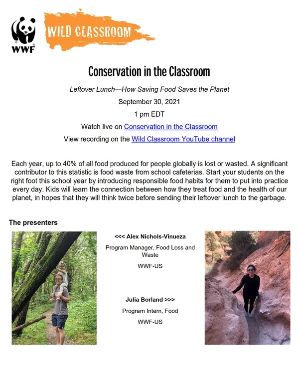 Conservation in the Classroom Learning Material Packet September 30 ...
