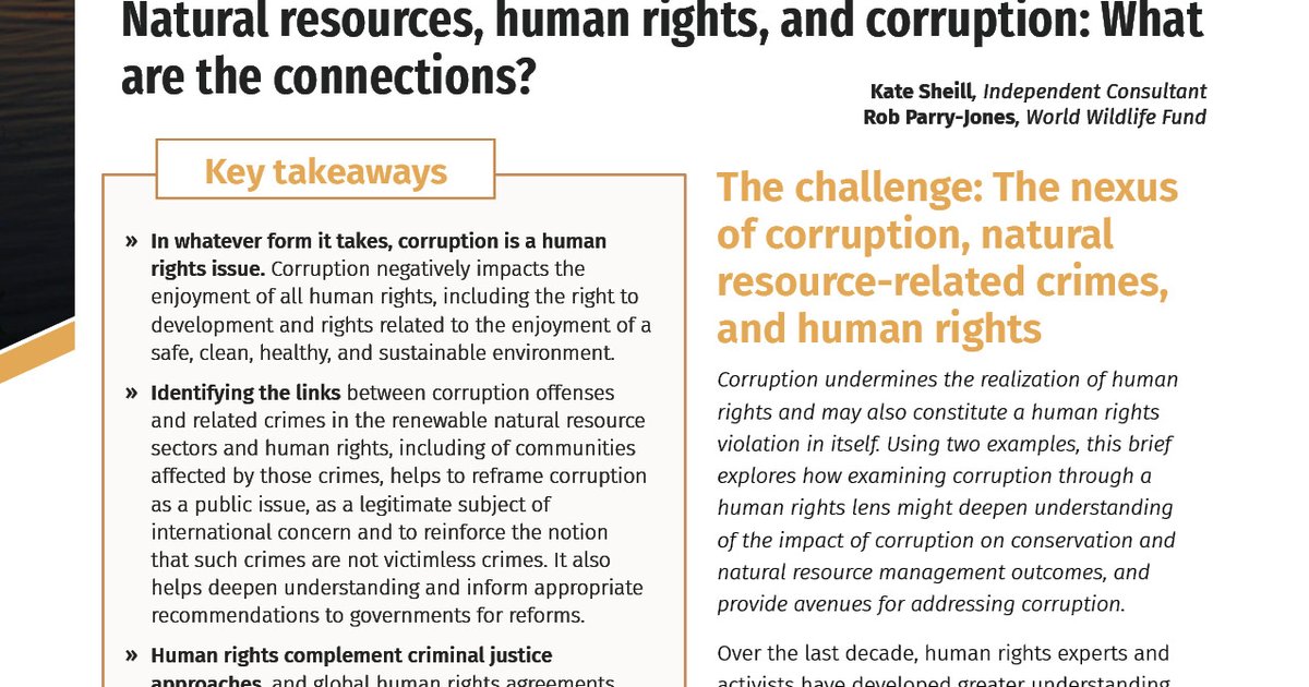 Natural resources, human rights, and corruption: What are the ...