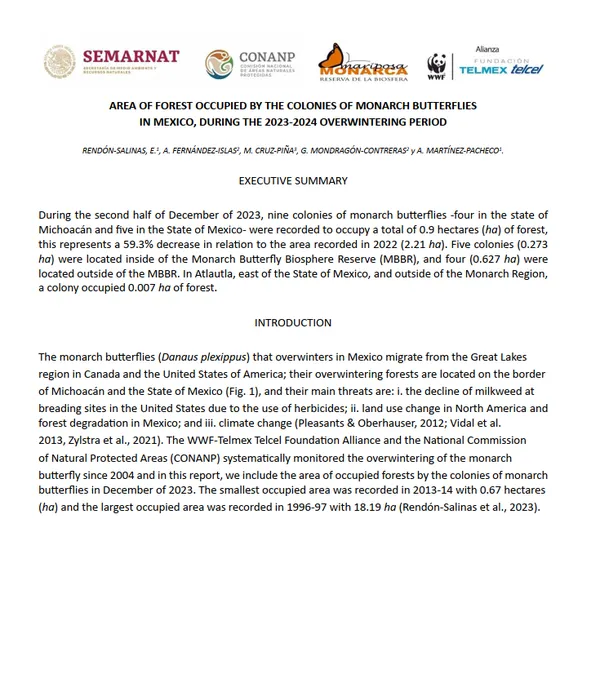 Monarch Butterfly Survey Report 2023-2024 | World Wildlife Fund